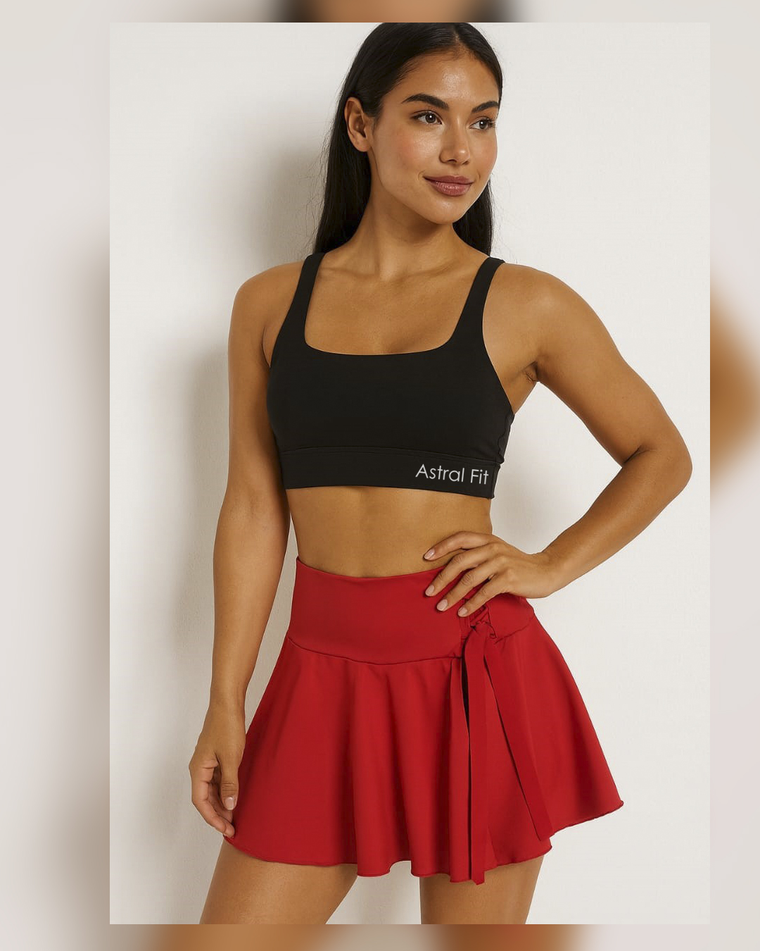 Falda Short DualFit- Roja Intense – ASTRAL FIT